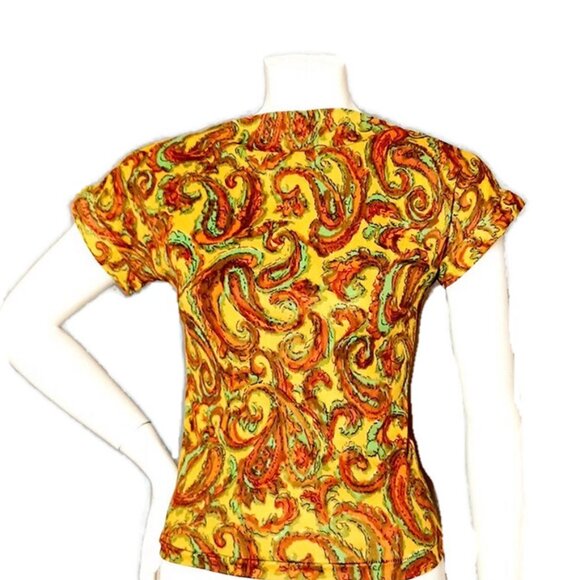 Vintage | Tops | 96s Vintage Slim Form Fitting Paisley Top Sweater In ...